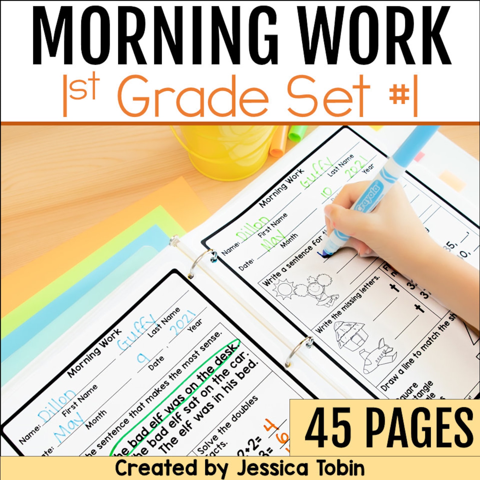 1st Quarter First Grade Morning Work Set 1, Morning Work 1st Grade ...