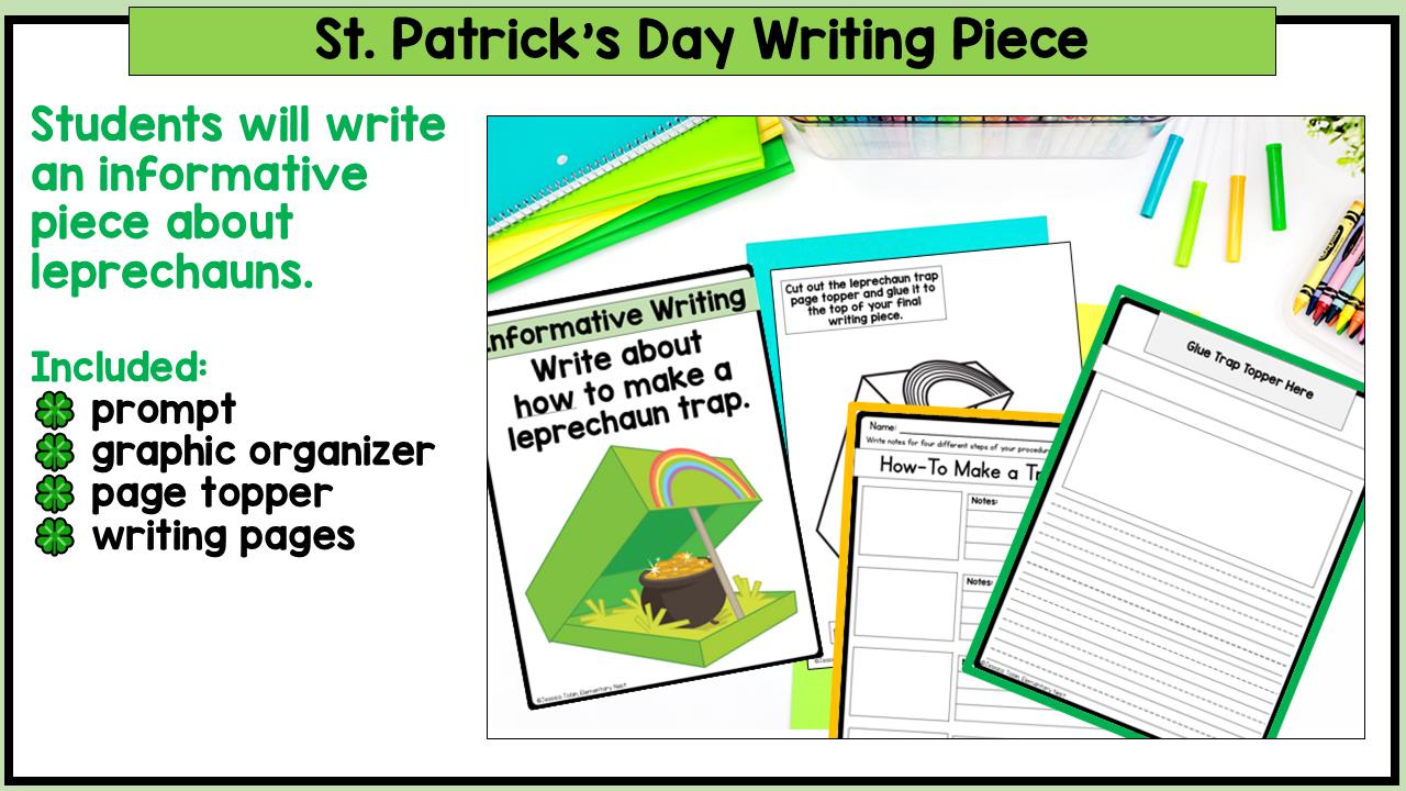 St. Patrick's Day Craftivity Writing 1st 2nd Grade, How to Catch a ...