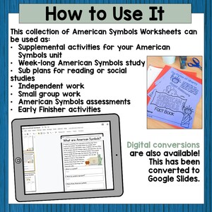 American Symbols Worksheets and Reading Passages Activities, Landmarks ...