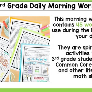 1st Quarter Morning Work 3rd Grade, 3rd Grade ELA Spiral Review, Math ...