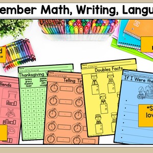 November Worksheets Math, Writing, Language Thanksgiving Veterans Day ...