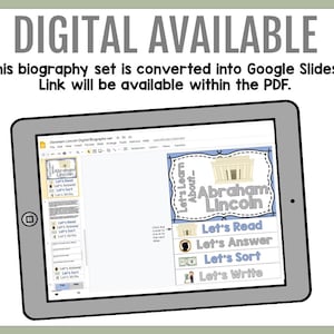 Abraham Lincoln Biography Graphic Organizers, Presidents Day Activities ...