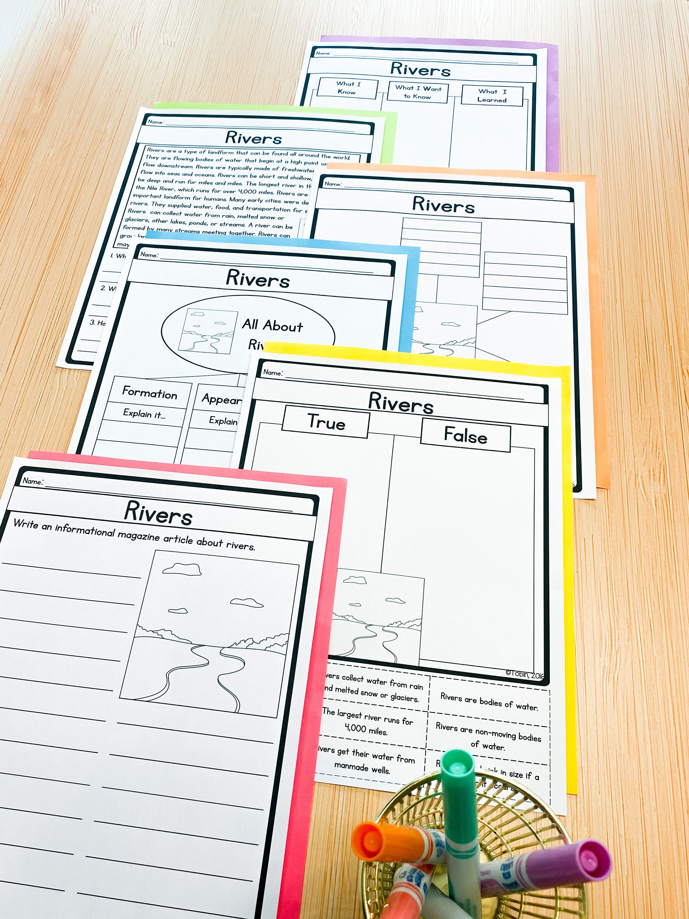 Landform Worksheets Activities and Reading 2nd and 3rd Grade Landforms ...