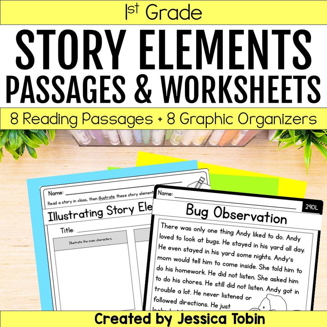 1st Grade Reading Comprehension Passages: Story Elements Worksheets ...