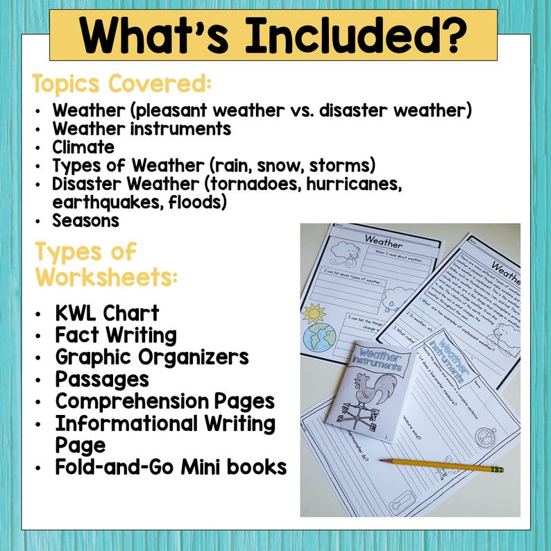 Weather Worksheets: Science Reading Passages and Activities (PDF ...