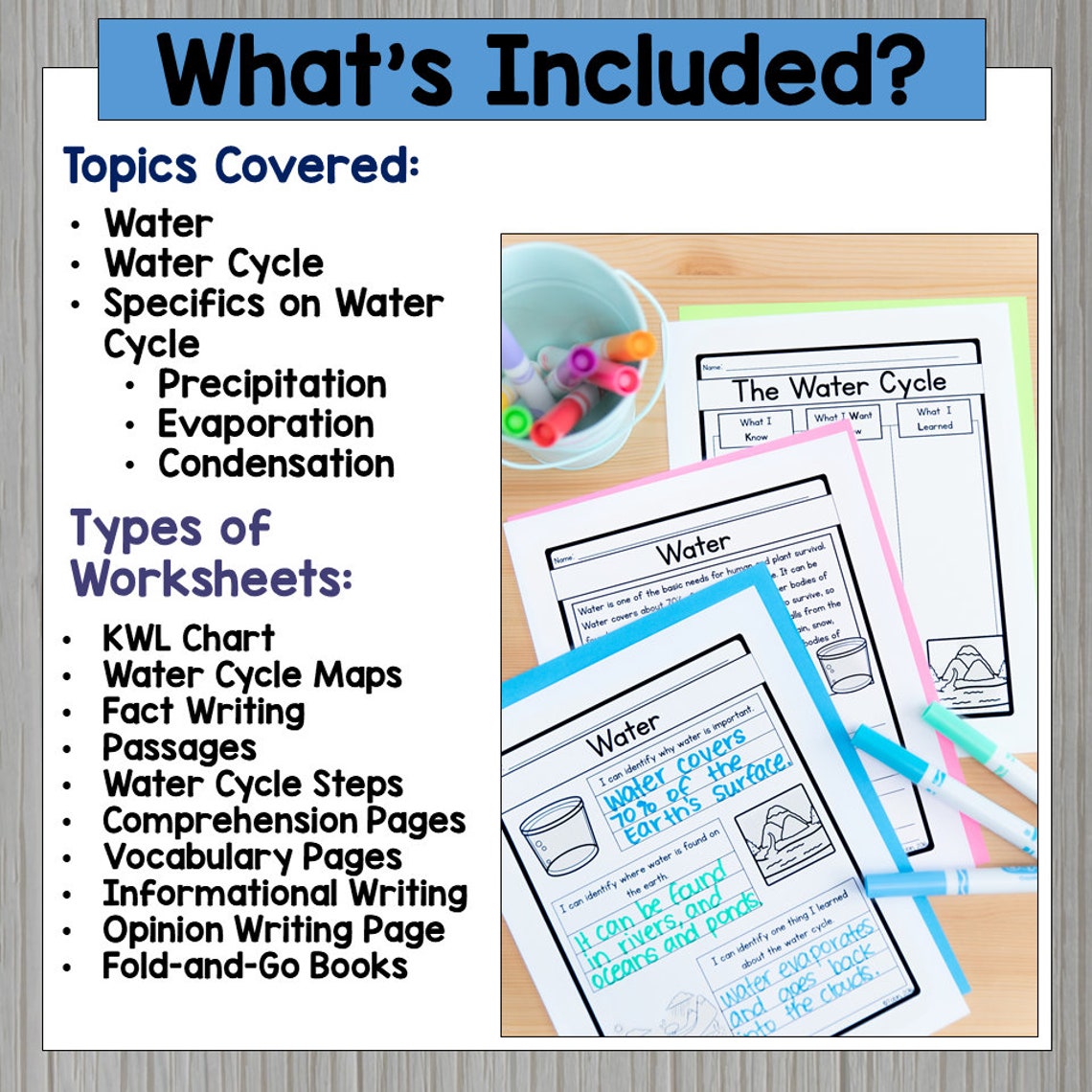 Water Cycle Worksheets, Reading Passages, 2nd & 3rd Grade Water Cycle ...