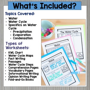 Water Cycle Worksheets, Reading Passages, 2nd & 3rd Grade Water Cycle ...