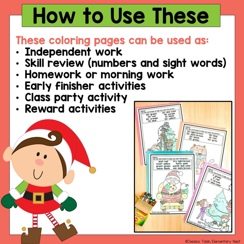 Christmas Coloring Pages Christmas Color by Sight Word and Number ...