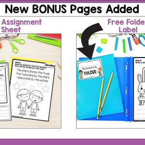 1st Quarter 1st Grade Homework With Folder Cover, ELA and Math Review ...