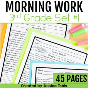 1st Quarter Morning Work 3rd Grade, 3rd Grade ELA Spiral Review, Math ...