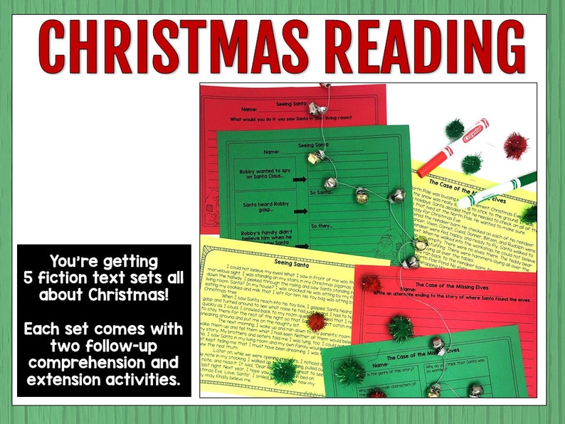 Christmas Reading Comprehension Passages With Writing Activities ...