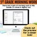 1st Quarter First Grade Morning Work Set 1, Morning Work 1st Grade ...