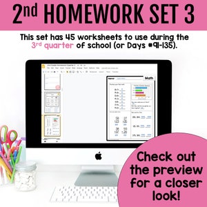 3rd Quarter 2nd Grade Homework With Folder Cover, ELA and Math Review ...