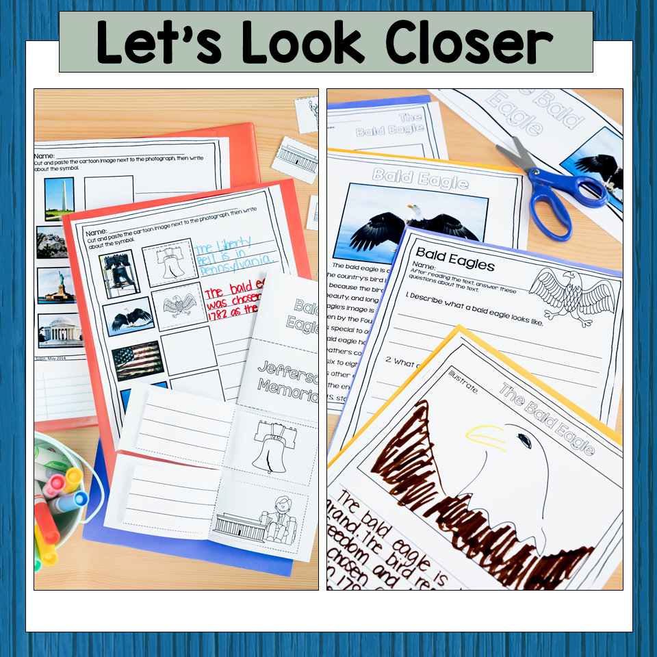 American Symbols Worksheets and Comprehension Reading Passages ...