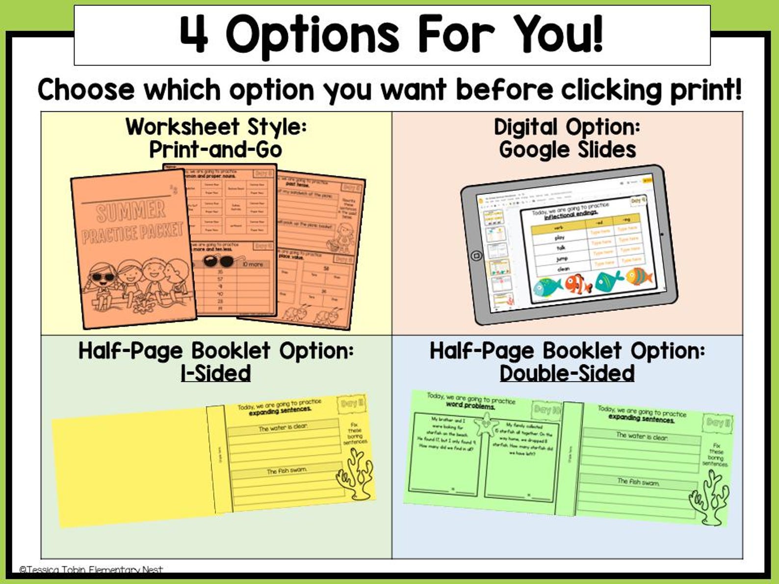 First Grade Summer Packet - Summer Review Packet - End of Year Fun ...