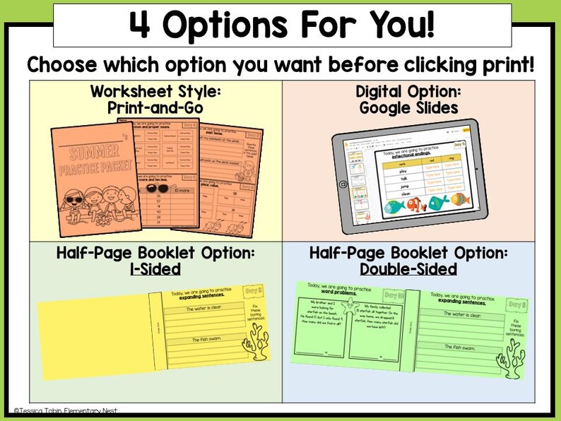 First Grade Summer Packet - Summer Review Packet - End of Year Fun ...