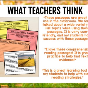 Close Reading Passages Fall Reading Comprehension Fall Nonfiction ...