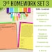 3rd Quarter 3rd Grade Homework With Folder Cover, ELA and Math Review ...