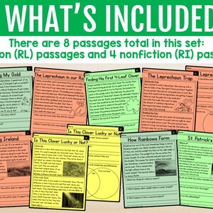 St. Patrick's Day Standards Based Reading Comprehension 1st Grade & 2nd ...