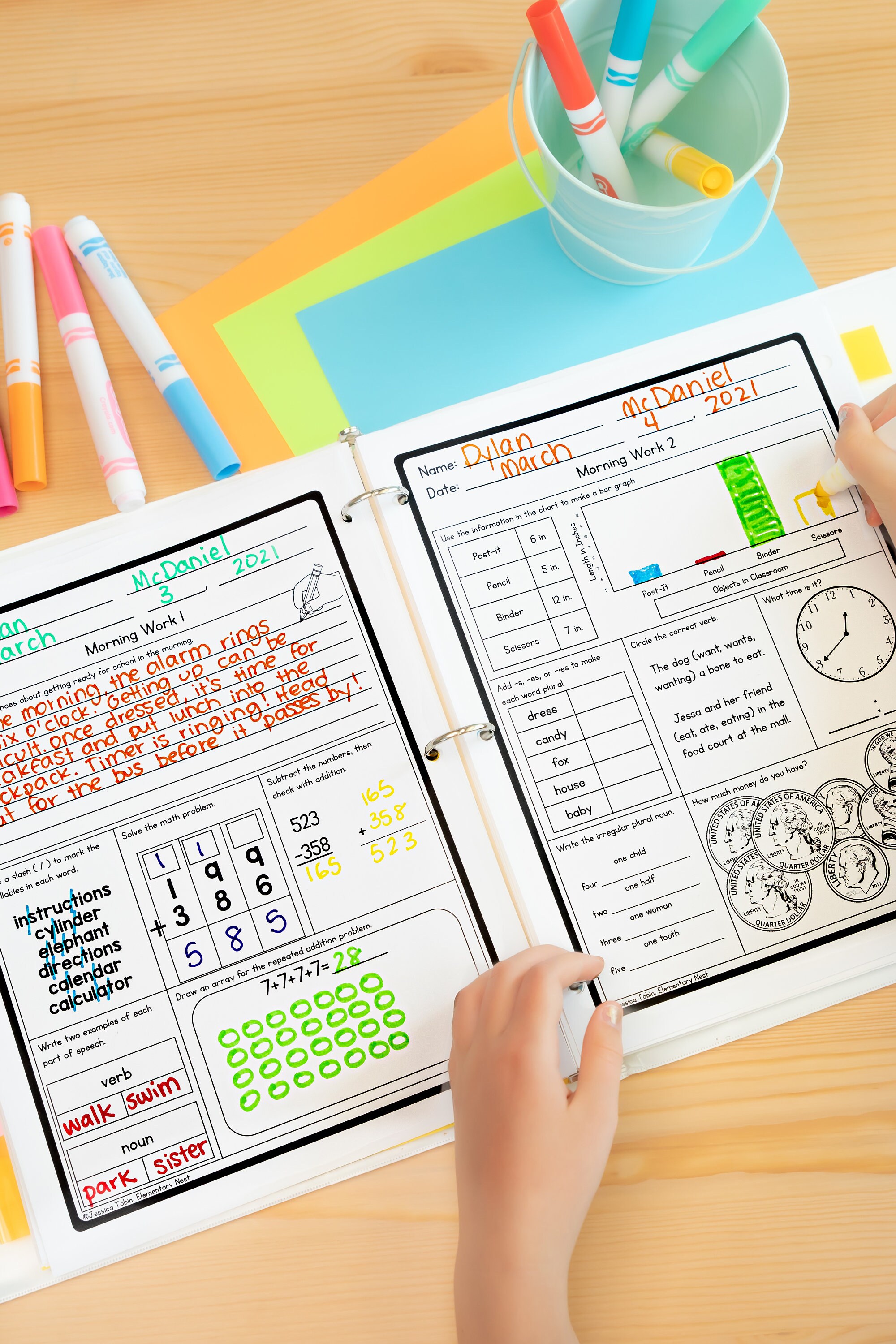 1st Quarter Morning Work 3rd Grade, 3rd Grade ELA Spiral Review, Math ...