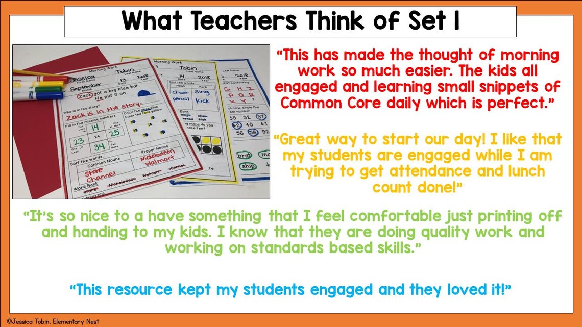 1st Quarter First Grade Morning Work Set 1, Morning Work 1st Grade ...