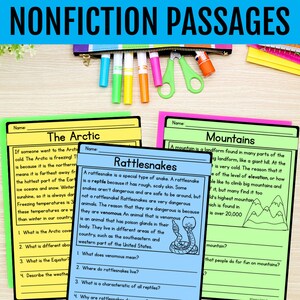 Nonfiction Reading Comprehension Passages: 1st-2nd Grade (PDF Download ...