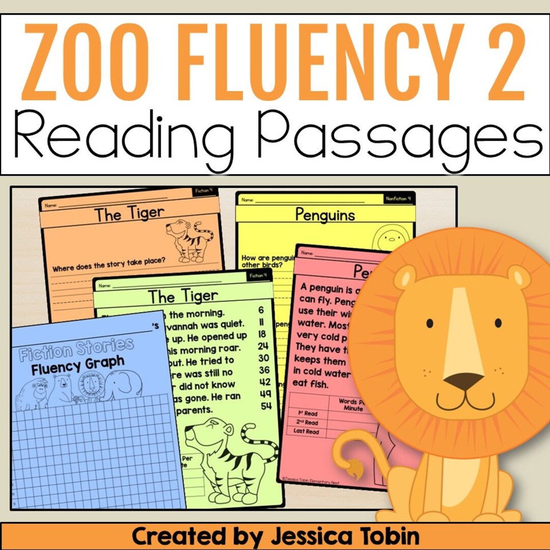 Zoo Early Fluency Reading Passages: Fiction & Nonfiction Comprehension ...