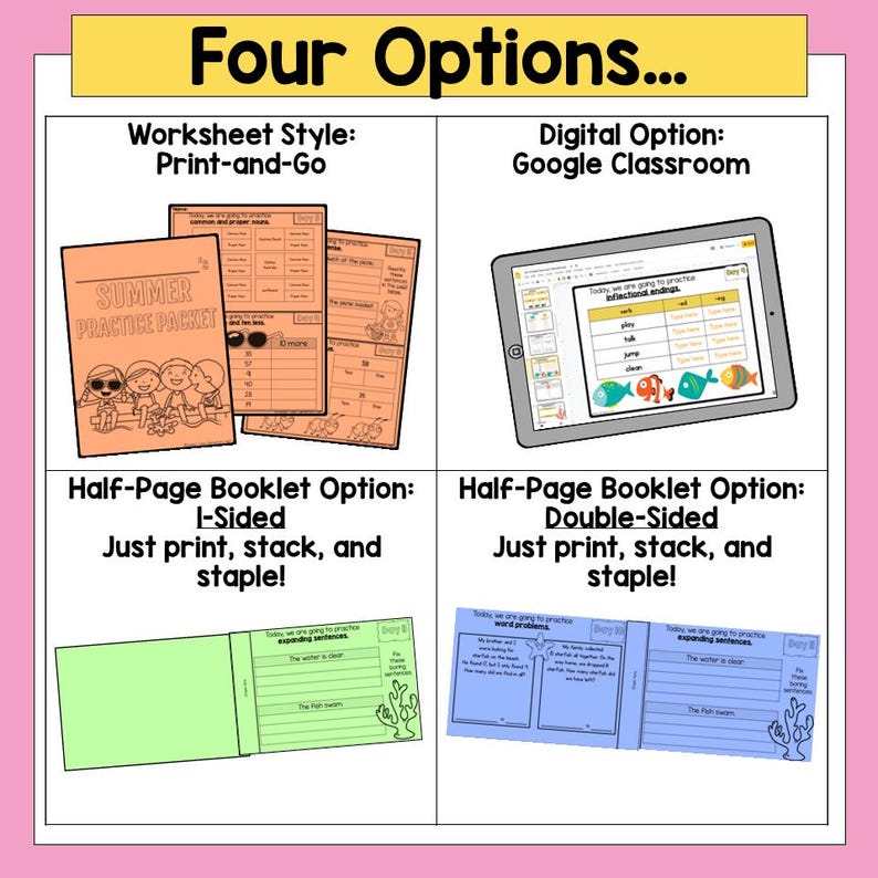 First Grade Summer Packet - Summer Review Packet - End of Year Fun ...