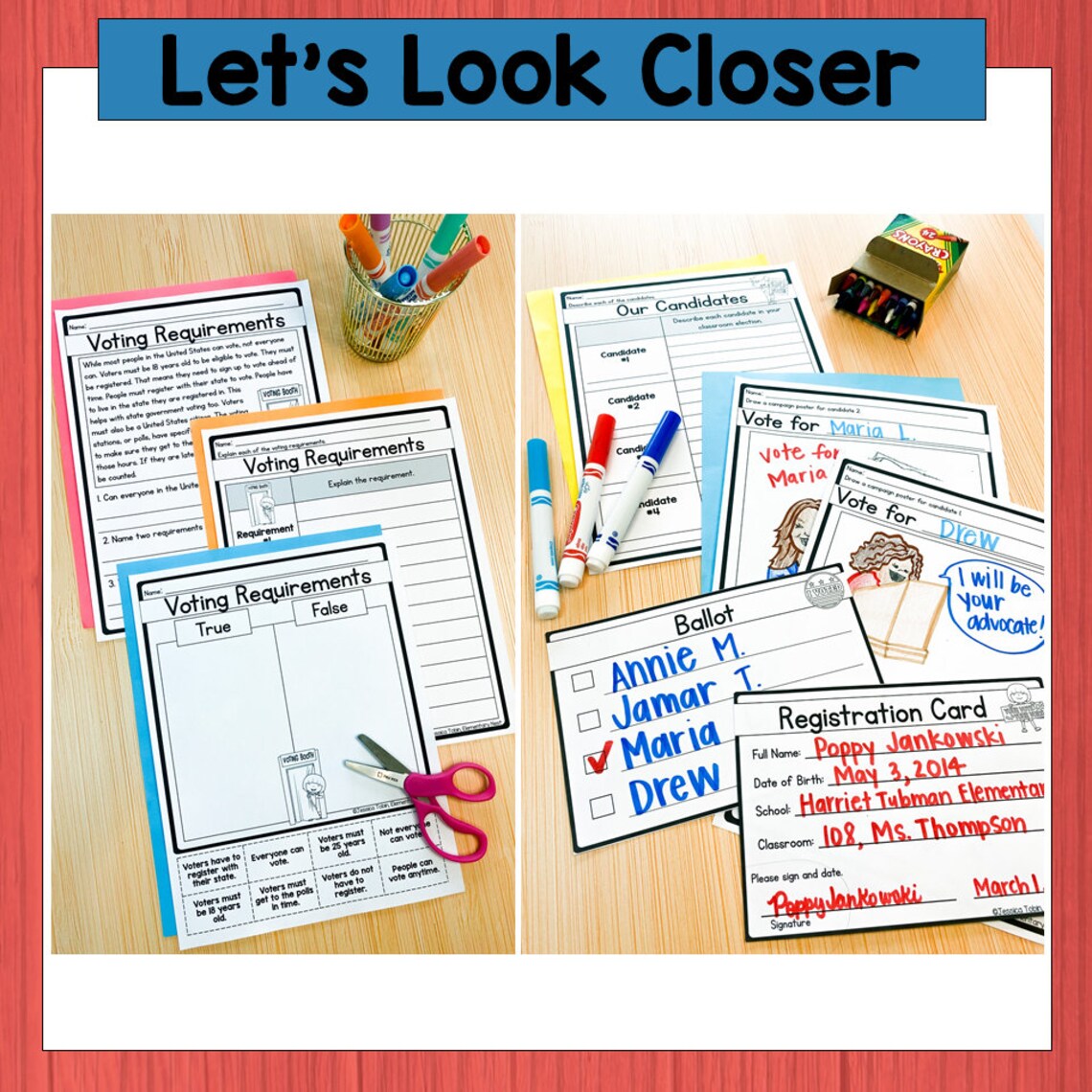 Election, Voting, Worksheets & Passages Ballots, Mock Election, Social ...