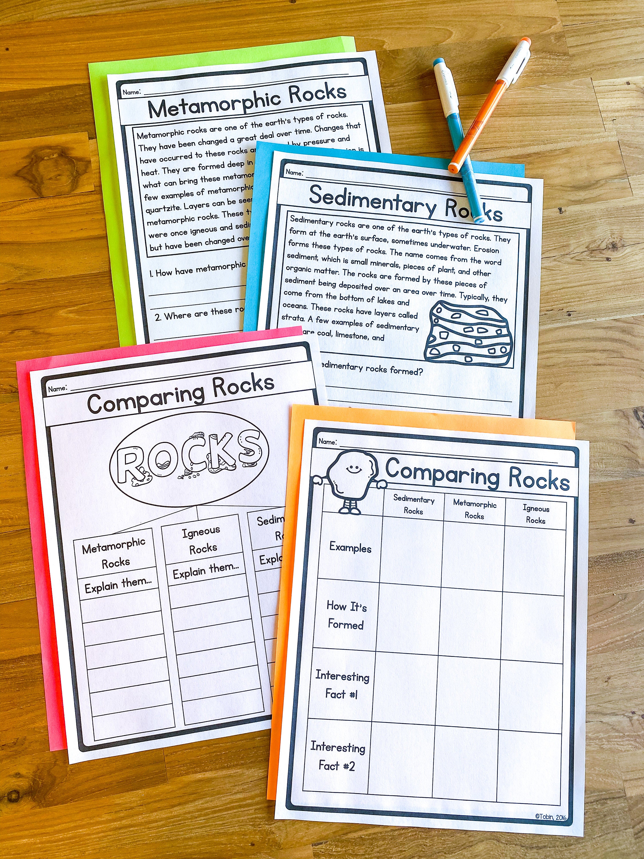 Rocks and Minerals Worksheets and Passages, Types of Rocks & Rock Cycle ...