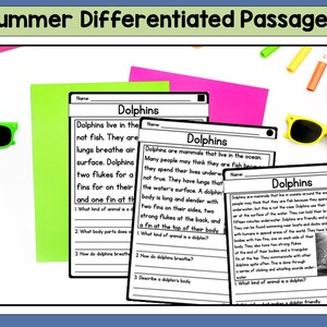 Summer Reading Comprehension, Summer Reading Passages Packet Activities ...