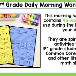 3rd Quarter 3rd Grade Homework With Folder Cover, ELA and Math Review ...