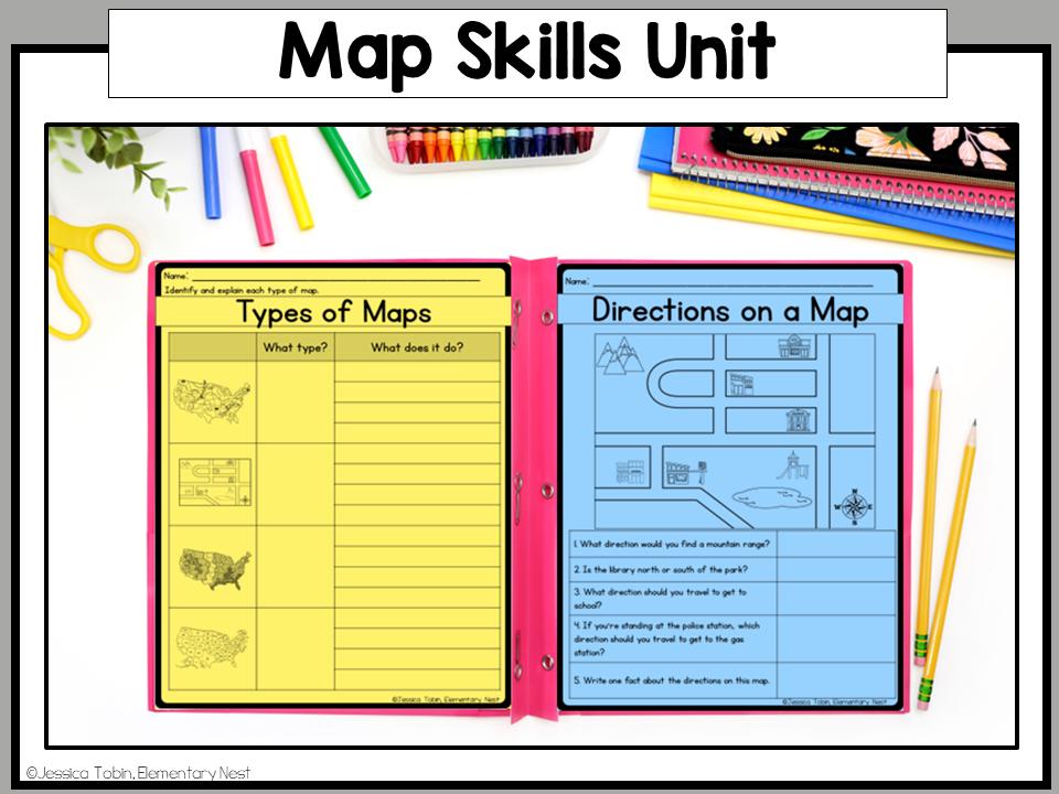 Map Skills Unit: Social Studies Reading Passages & Worksheets (PDF) - Etsy