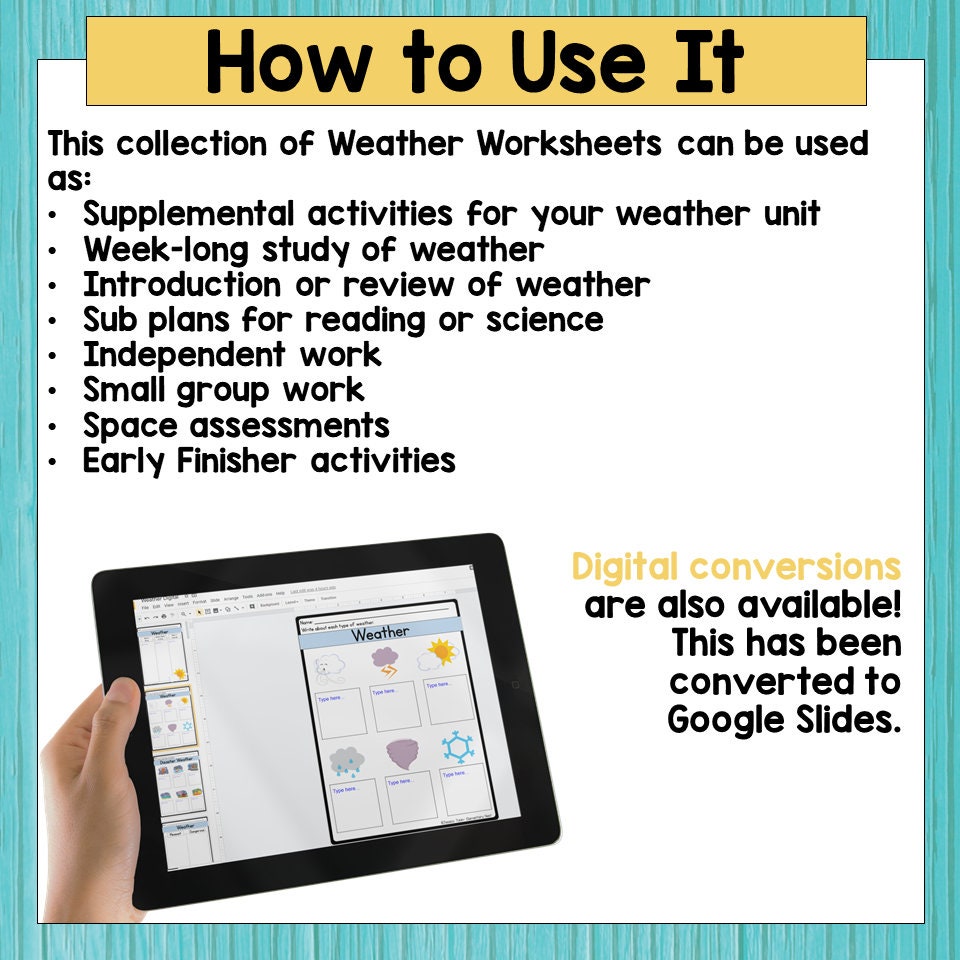 Weather Worksheets and Passages - Weather and Climate Activities, Tools ...