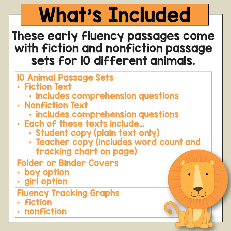 Reading Fluency Passages With Comprehension Questions - Early Fluency ...