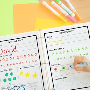 1st Quarter Kindergarten Morning Work Packet, Kinder Morning Work Set 1 ...