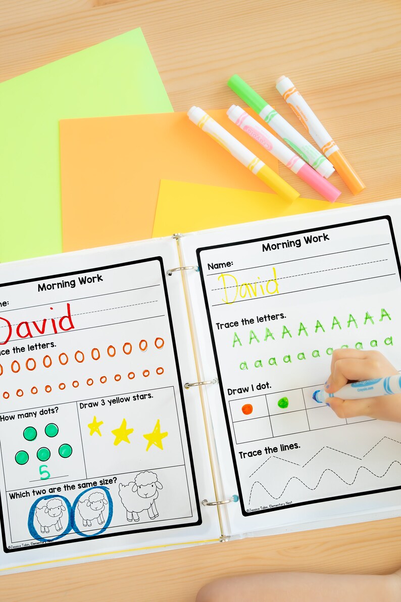 1st Quarter Kindergarten Morning Work Packet, Kinder Morning Work Set 1 ...