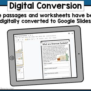 American Symbols Worksheets and Comprehension Reading Passages ...