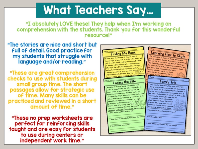 2nd Grade Reading Comprehension Passages & Questions, Fiction and ...