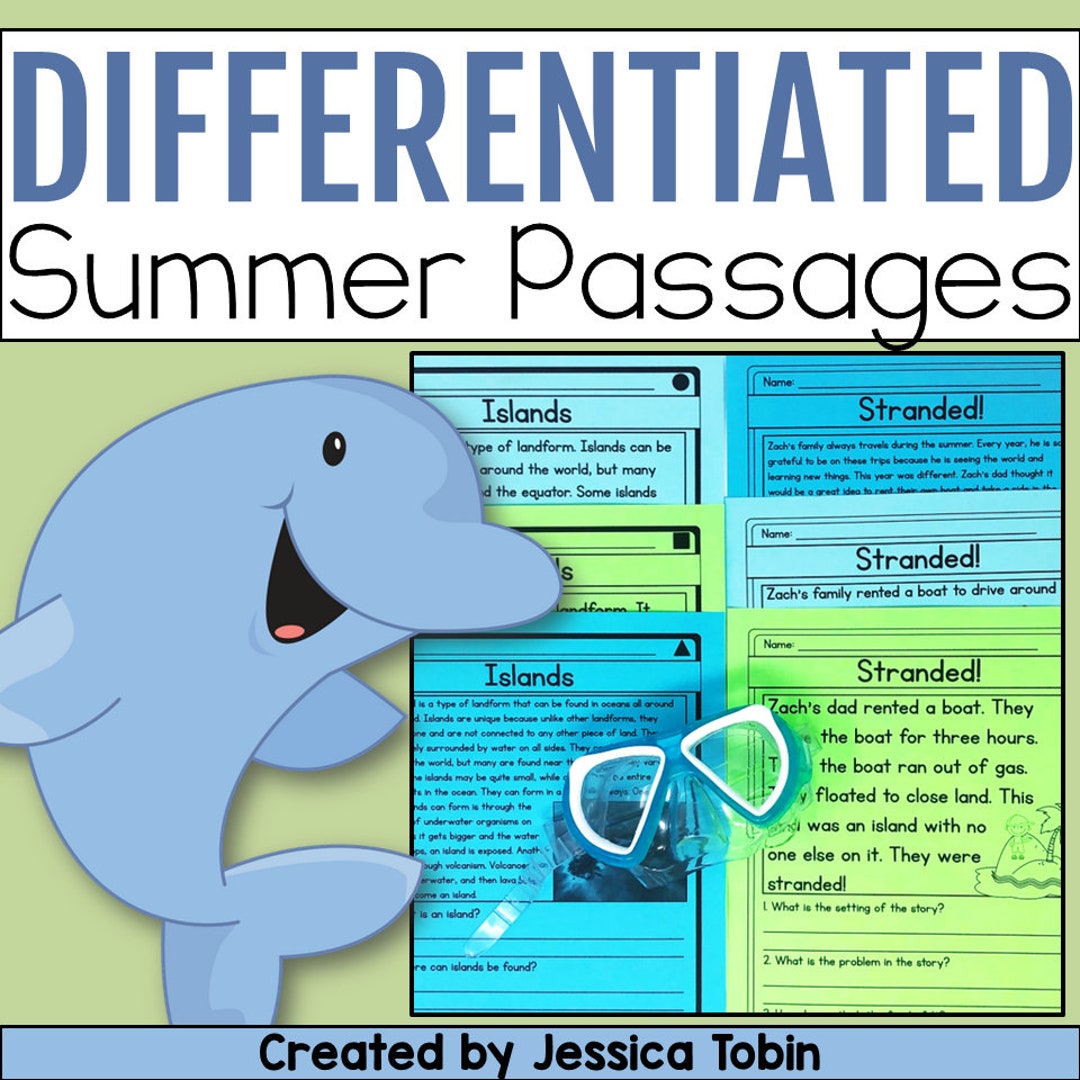 Summer Reading Comprehension, Summer Reading Passages Packet Activities ...
