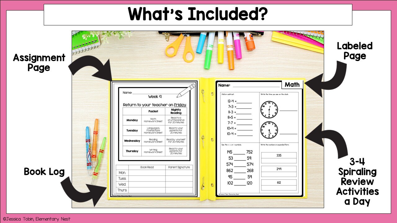 Homework, Homework Sheets With Homework Folder Labels, 2nd Grade ...