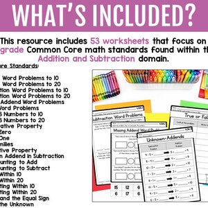 Addition and Subtraction Within 20 Word Problem Addition & Subtraction ...