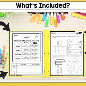3rd Quarter Kindergarten Homework Packet With Folder Cover, ELA and ...