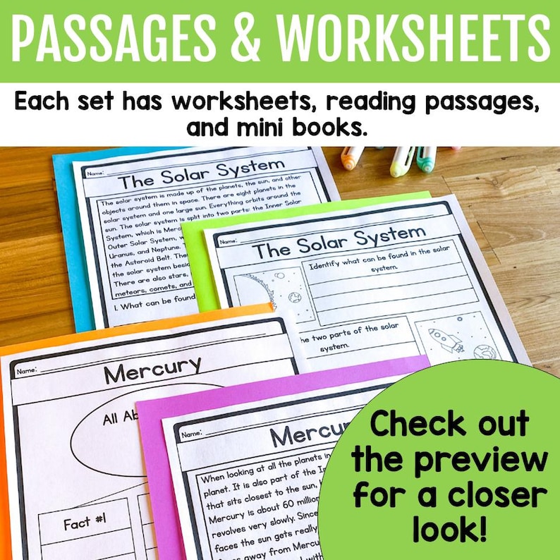 Science Worksheets Bundle: Reading Comprehension and Worksheets, Grades ...