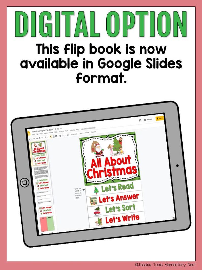 Christmas Reading Flip Book With Writing Activities and Craft ...