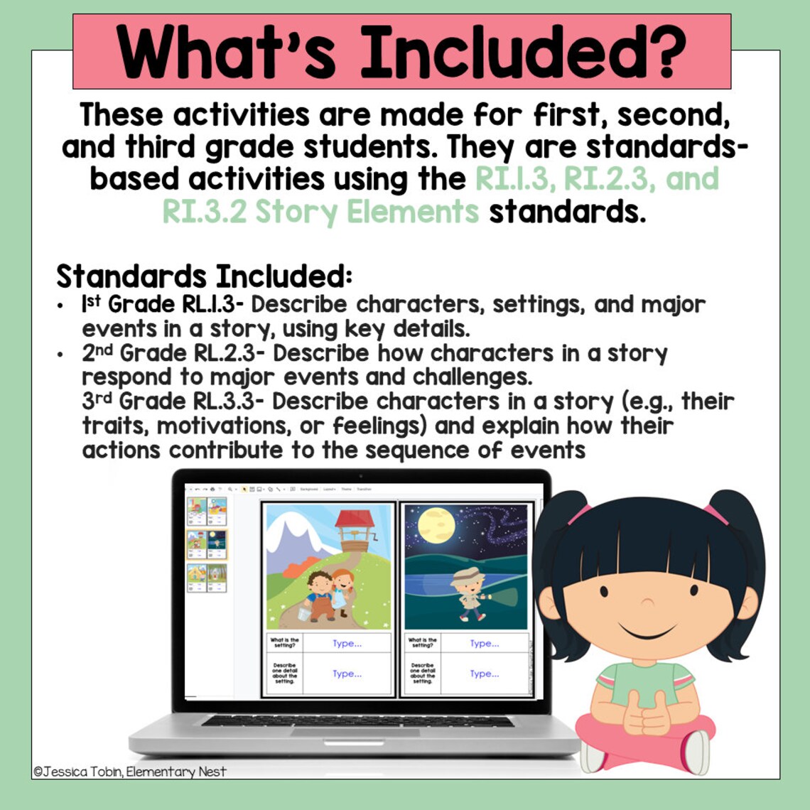 Story Elements Graphic Organizers Digital Resources Characters and ...