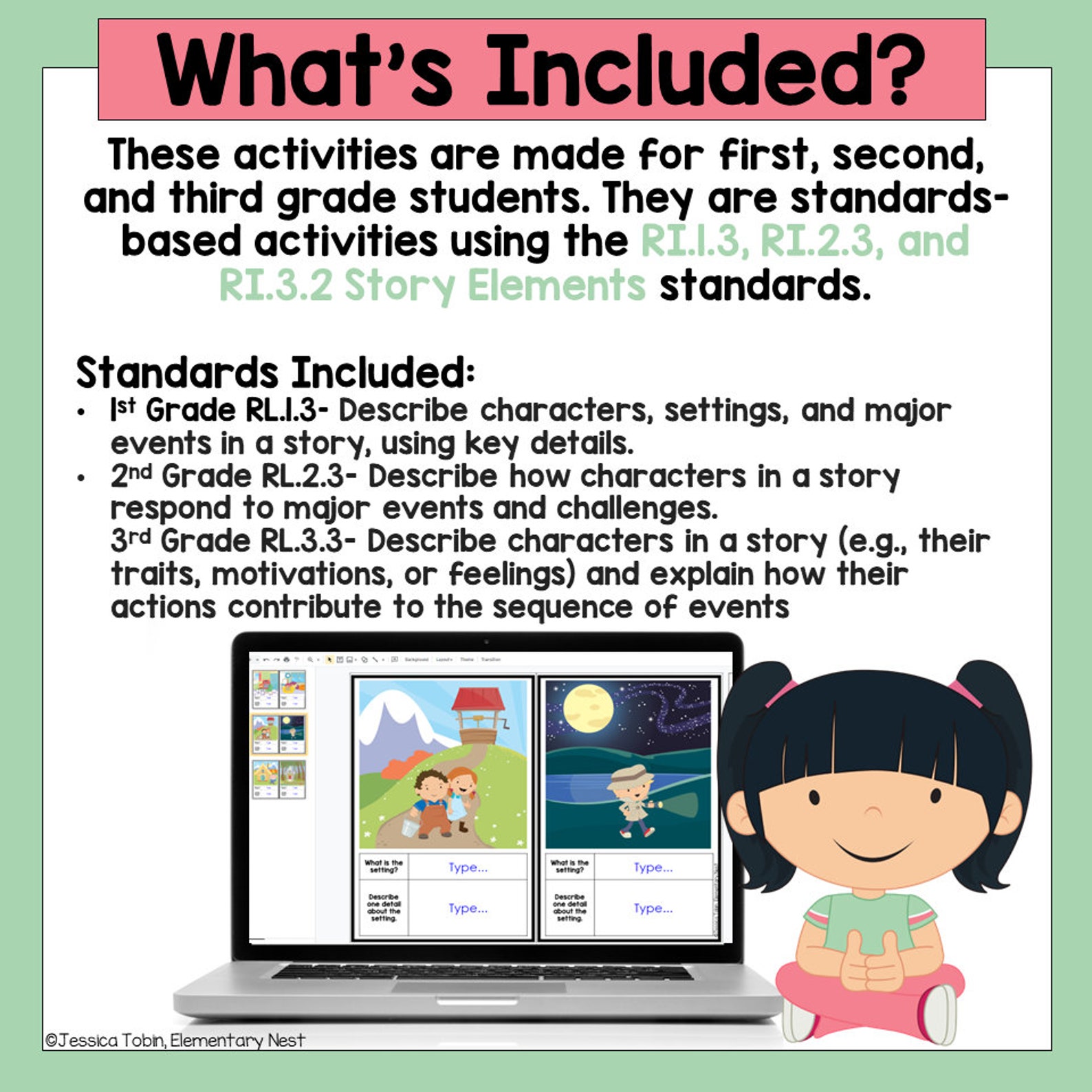 Story Elements Graphic Organizers Digital Resources Characters and ...