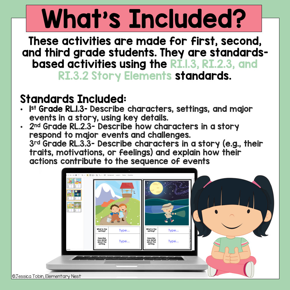 Story Elements Graphic Organizers Digital Resources Characters and ...