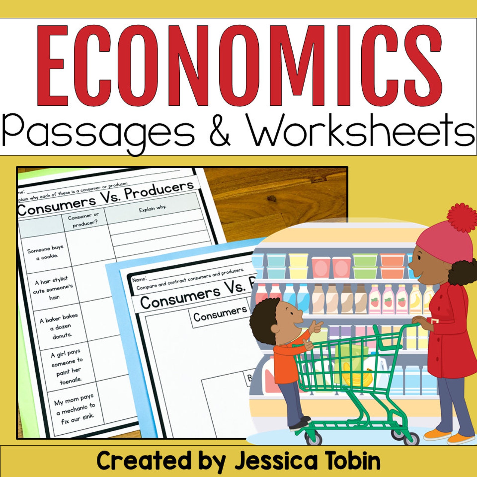 Economics, Goods and Services, Wants & Needs, Worksheets and Reading ...