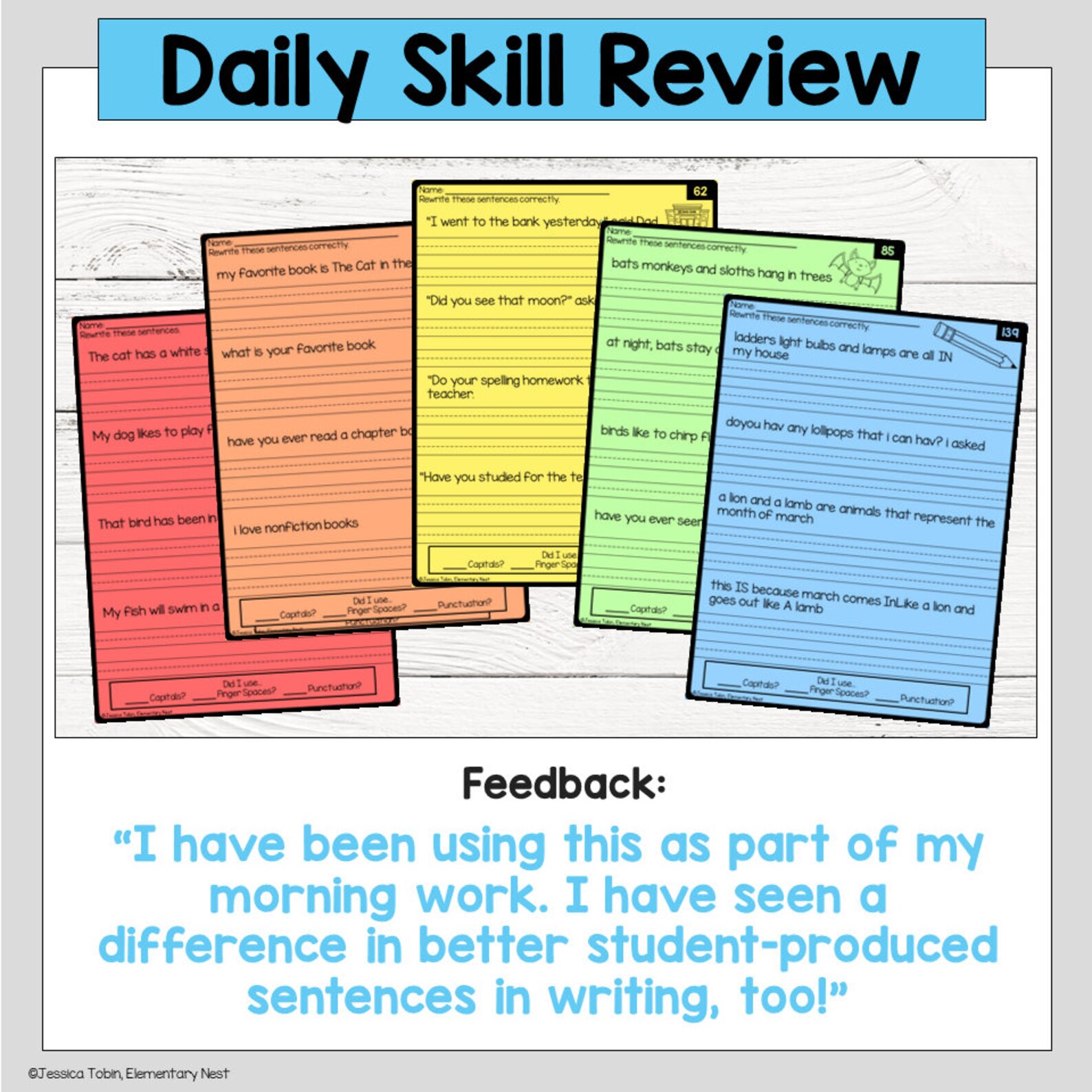 Sentence Editing, Sentence Writing, Writing Sentences Practice, Fix the ...